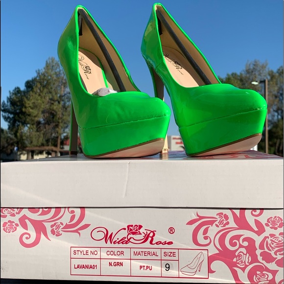 Shoes | Neon Green High Heels With Box | Poshmark